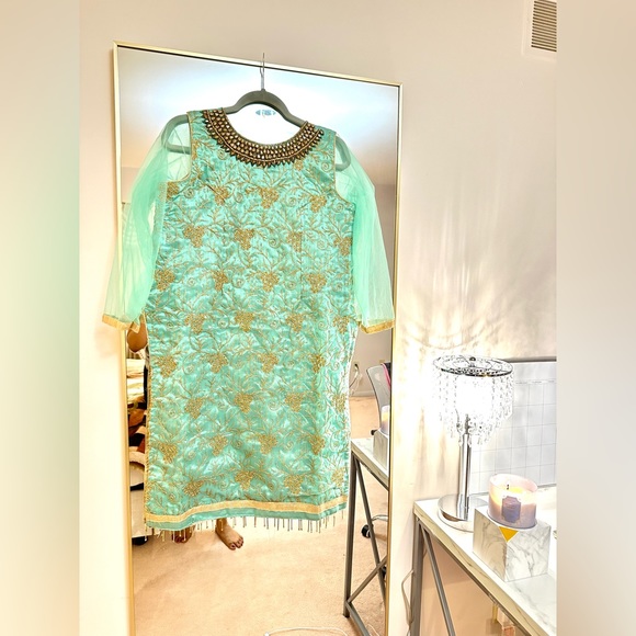 Salwars | Indian Pakistani Bengali Salwar Kameez Sharara Suit Three ...